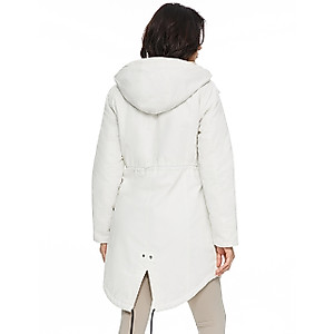 Orolay Women's Thicken Fleece Lined Parka Winter Coat Hooded Jacket with Pockets Beige M