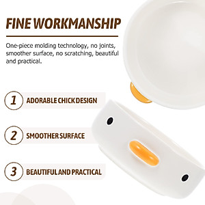 UPKOCH Funny Cute Chick Plates Mini Dessert Plate Handmade Duck Safety Ceramics Sauce Plate Hamster Bowl Bird Food Bowl.