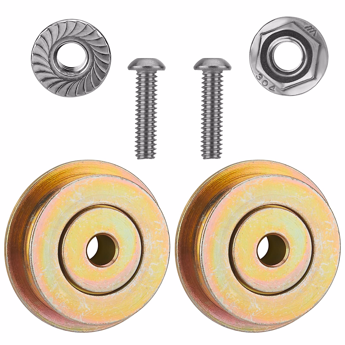Upgrade Cut-Off Flange Track Bearing Kit Replacement for Tapco Pro & Max 12334 Rollers, 12364 Screws, 10094 Lock Nuts Alloy Steel