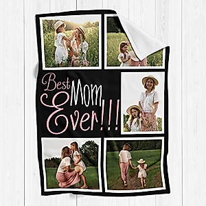 Personalized Mom Gifts for Mothers Day, Custom Blankets with Photos, Personalized Photo Blankets Using My Own Photos, Customized Blankets with Pictures, Best Mom Ever Gifts for Mom Grandma