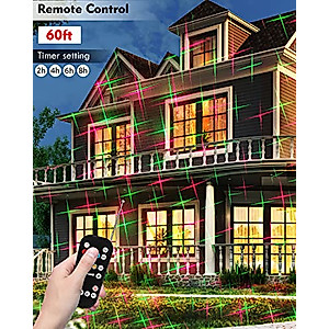 Poeland 18 Patterns Garden Lights Moving Laser Christmas Projector Halloween Decoration for Home and Garden