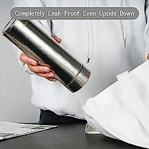 Tajavl 18oz Titanium Tea Tumbler with Filter, Double Walled Vacuum Insulated Travel Mug with Infuser Strainer, Leakproof thermos Water Bottle for Tea Coffee Beverages