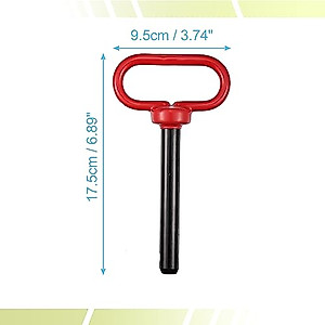 X AUTOHAUX 5/8" x 4" Trailer Towing Handle Hitch Clevis Pin and Clip for Lawn Mower Trailer Towing Cargo Boat RV Car Truck Bike Tractor Tow Hitch Lock Pins Red