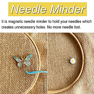 ZDDPDJ Butterfly Needle Case Magnetic Sewing Storage Tin Box and Butterfly Needle Minder for Embroidery Cross Stitch Needlepoint Art Accessories (Blue)