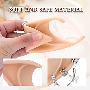 FRESHME Elf Ears with Cuff Earrings Set - Soft Pointed Elf Ears with Non-Pierced Silver Chain Butterfly Ear Clips for Women s Anime Party Christmas Renaissance Halloween Custome Cosplay Accessories Photo Props