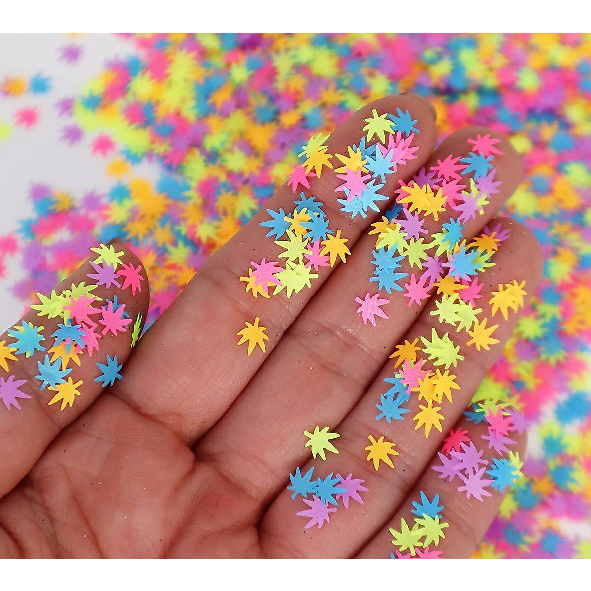 3 Pack - Green, Rainbow & Silver Holographic Leaf Glitter - Solvent Resistant & Cosmetic Grade - Face Body Nails Resin Arts & Crafts, Tumblers, Bath Bombs, Resin - Weed Pot Marijuana Leaf