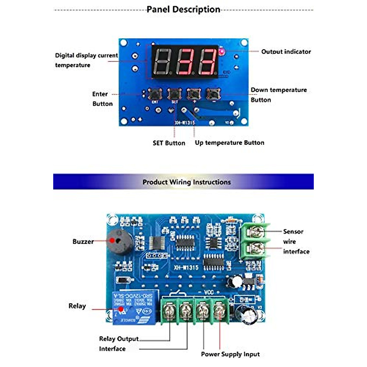 LM YN Digital Thermostat Module K-Type DC 24V -30℃ to 999℃ Temperature Controller Board Electronic, TEM Control Module Switch Red Digital Display