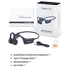 SAMVEK Bone Conduction Bluetooth Headphones with Mic, Qualcomm 3024 Chip, IP68 Waterproof Open Ear Headphones, Wireless Sweatproof Earbuds, Sport Headset for Running, Cycling, Workouts and Gym