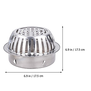 Hemobllo Gutter Strainer Downspout Sink Filter Hair Accesories Tape Measure Holder Bathtub Water Filter Opener 6 Inch Drain Cover Showerhead Kitchen Stainless Steel Floor Drain