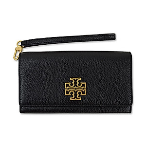 Tory Burch 785656 Black With Gold Hardware Britten Smartphone Women's Leather Wallet
