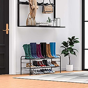Dicasser 2-Tier Long Shoe Rack Organizer Extra Large Capacity for 18 Pairs,Black