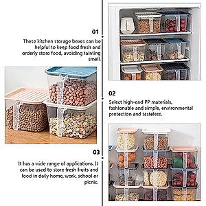 Cabilock Flour Container 5pcs Kitchen Food Containers 3 Layer Fridge Storage Bins Organizer with Lids Handle for Refrigerator Cabinet Desk Blue Size S Freezer Storage Bins