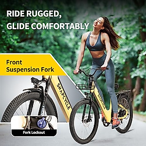 Snapcycle Stinger Electric Bike for Adults, 750W Peak Motor 28mph, 614Wh Removable Lithium Battery 40+ Mile Range, 3A Charger, 26 * 3.0 Inch Fat Tire Commuter Ebike 7-Speed
