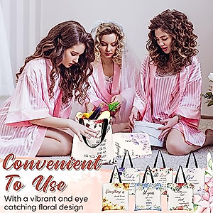 Silkfly 6 Pcs Bible Tote Bags for Women, Shoulder Scripture Religious Reusable Tote Bags Floral Verse Christian Tote Bag for Beach Market Travel Grocery Christmas Gift