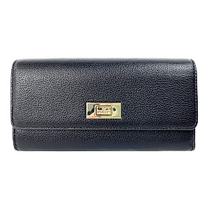 Kate Spade New York Lucia Large Slim Flap Wallet (Black)