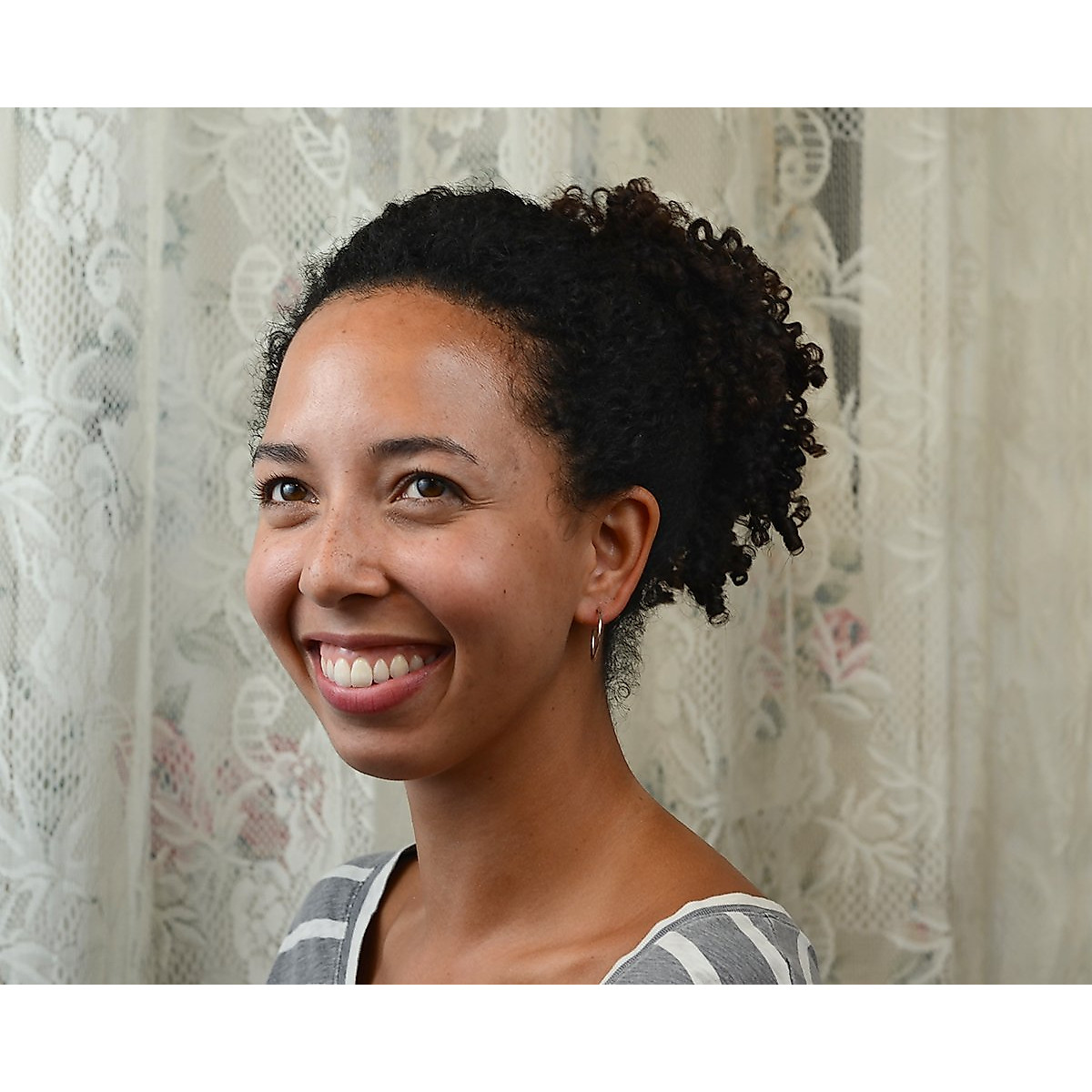 Medium 14K White Gold Continuous Endless Hoop Earrings, (1.5mm Tube) (.90 inch - 23mm)