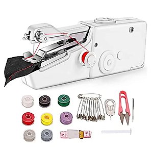 Handheld Sewing Machine, Quick Sewing Portable Sewing Machine, Mini Handheld Sewing Machine, Portable Sewing Machine Suitable for Home, White