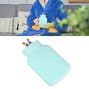 Silicone Hot Water Bottle, Beautiful Microwave Heating, Explosionproof, High Temperature Resistant, Hot Compress Hot Water Bottle (Blue)