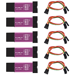 AITRIP 5 PCS ST-Link V2 Emulator Downloader Programmer Support Programming Unit STM8 STM32 (Random Color)