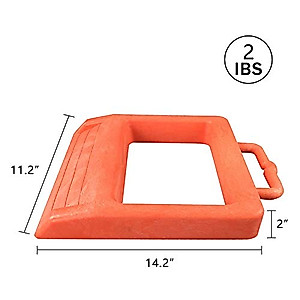 ROBLOCK Pallet Jack Chock Heavy Duty Wheel Chock, Pallet Jack Stopper for Truck 14.2" Length x 11.2" Width x 2" Height (1 Pack, Orange)