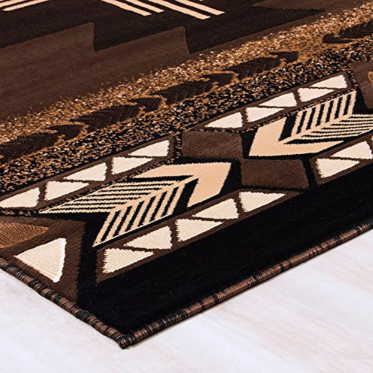 Southwest Native American Indian Chocolate Carpet Area Rug (8 Feet X 10 Feet)