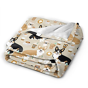 Corgi Blanket Cute Comfort Warm Corgi Throw Blanket Soft Fleece Blankets Corgi Gifts for Corgi Lovers Kids