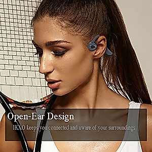 IKXO Swimming Bone Conduction Headphones Waterproof Mp3 Player, Open Ear Wireless Earbuds 16G Sport Earphones with Bluetooth for Running Diving Water Gym Spa Underwater