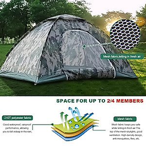 Generic Outdoor Camping Dome Tent, 3-4 Person Waterproof Family Tent with Rainfly, Lightweight and Suitable for Backpacking, Hiking, Traveling