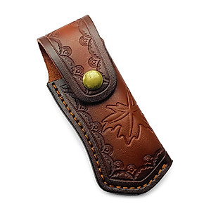 Pocket Knife Sheath Handmade Pouches Leathers Knife Holsters Folding Knife Holder Outdoor Carry Sheath Tool Easy to Use Pocket Knife Sheath Holder Durable