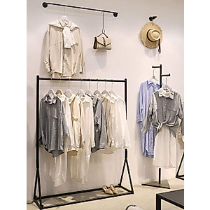 FONECHIN Industrial Pipe Clothing Rack for Clothing Display, Heavy Duty Garment Rack for Bedroom Retail Boutique Use (47.24" L)