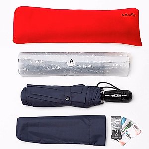 Large Umbrella Windproof 54 Inch Folds Into Portable Travel Size - Big Enough To Comfortably Fit In 2 Adults - Auto Open Close and Patented Vortex System For Superior Safety And Durability (Black)