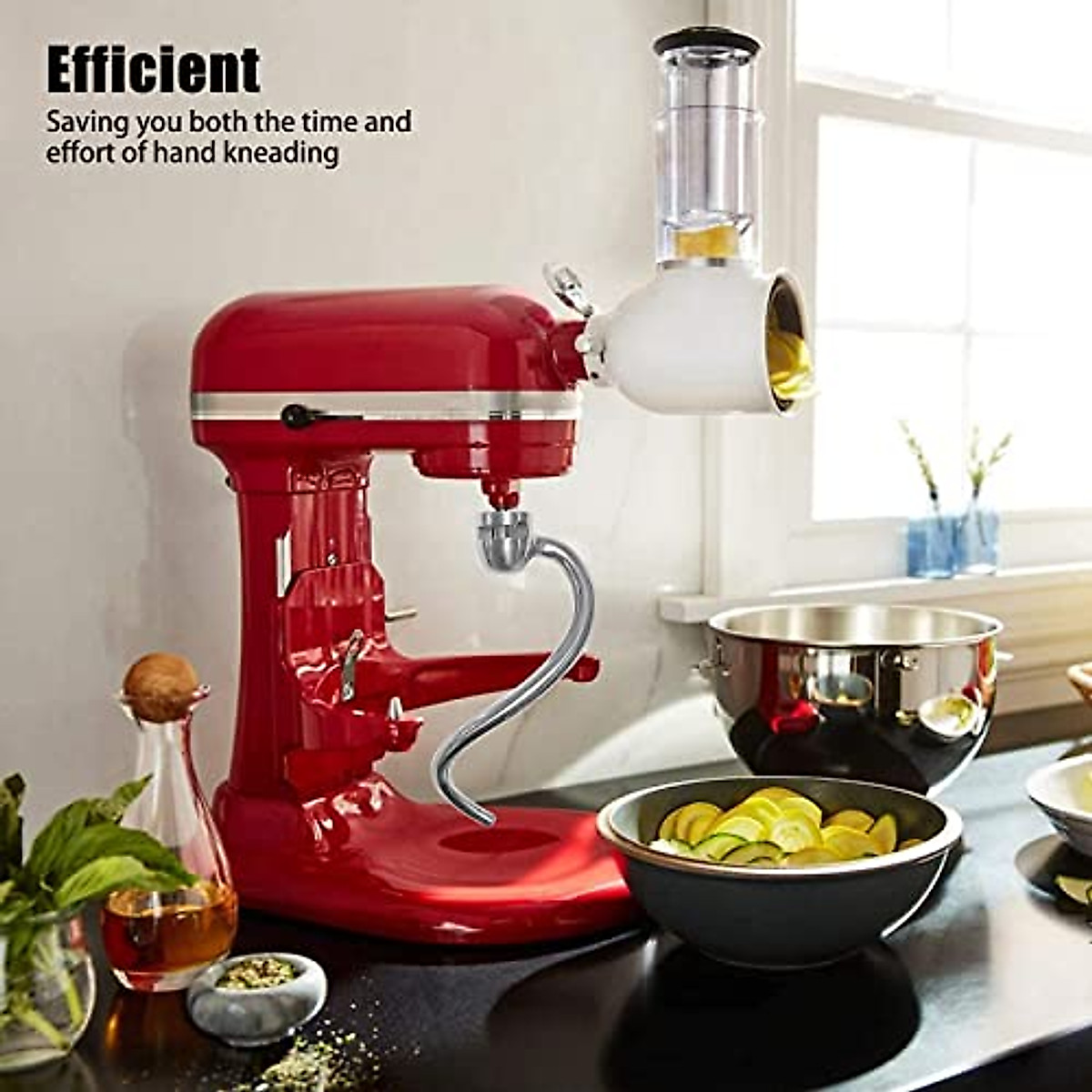 Stainless Steel Spiral Dough Hook, Replacement Mixer Accessories, Bowl-Lift Stand Mixers, K45DH Dough Attachment for K45 K45SS KSM75 KSM90 KSM95 KSM100 KSM103 KSM110 KSM150