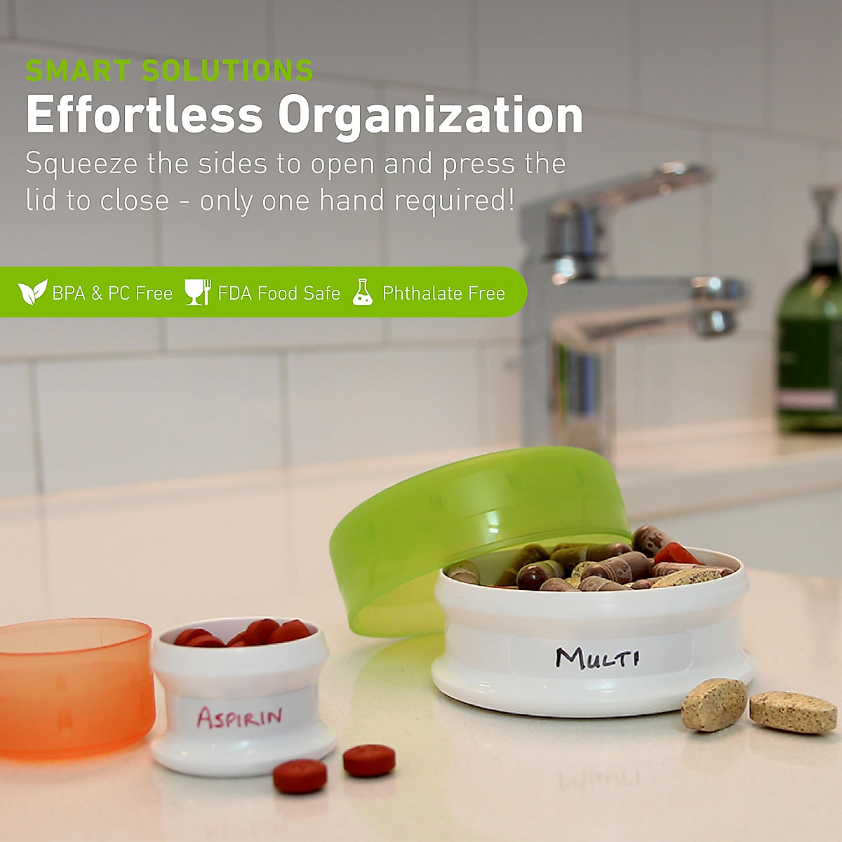 humangear GoTubb | Hard Container | Easy Open | Food-Safe Material, Clear/Green/Blue, Medium