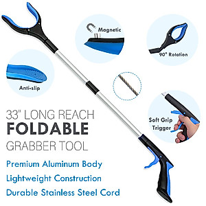 6PC Hip Kit, Hip Replacement Kit After Surgery,Hip Kit for Seniors Total Hip Replacement Prime-Grabber, Sock Aid,Shoehorn&Dressing Stick,Leg Strip,Back Scratcher,Bath Loofah, Hip Kit with Leg Lifter