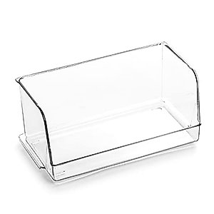 BINO | Stackable Plastic Storage Bins, Medium | THE MYRIAD COLLECTION | Multipurpose Bins | Pantry Organizers And Storage | Home Organization Containers | Clear Plastic Fridge Bin | Freezer Organizer