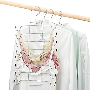Bra Organizer, 2 Pack Tank Top Hanger for Closet Swivel Hook Foldable Design PODATOL Space Saving Hanger 'Metal Bra Holder Hanging Storage