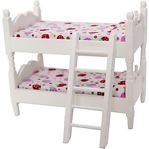 Birostiana Miniature Dollhouse Accessories Miniatures Stuff Realistic Mini Furniture Bunk Bed DIY Decor Ornament for Miniature Dollhouse Kitchen Party Kit