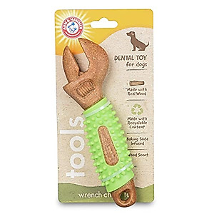 Arm & Hammer for Pets Chew Tools Collection: Wood Blend Wrench Chew Toy for Dogs | Compressed Wood Dog Chew Toys with Baking Soda, Safer & Durable Alternative to Chewing Sticks 8 Inch