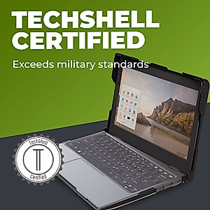 Gumdrop SlimTech Laptop Case Fits Lenovo 100e Chromebook 1st | 2nd Gen Designed for K-12 Students Teachers and Classrooms – Drop Tested Rugged Shockproof Bumpers for Reliable Device Protection – Black