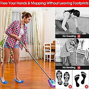 10 Pieces Microfiber Mop Slippers Shoes Cover Soft Washable Reusable Floor Polishing Dust Dirt Hair Men Women Sweeper Cleaning Mop Tool for House Office Bathroom Kitchen, Multicolored 5 Pairs