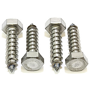 Bolt Dropper 3/8" x 1-1/2" Stainless Hex Head Lag Bolt Screws, (25 Pack), 304 (18-8) Stainless Steel Coach Bolts/Large Screws for Wood with Plain Finish by Bolt Dropper
