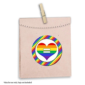 Love Wins LBGTQ Equality Pride Acceptance & Appreciation Thank You Sticker Labels, 40 2" Party Circle Stickers by AmandaCreation, Also Great for Envelope Seals & Gift Bags