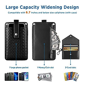 OUTXE Small Crossbody Phone Bag for Women Cellphone Purse Girls Mini Black