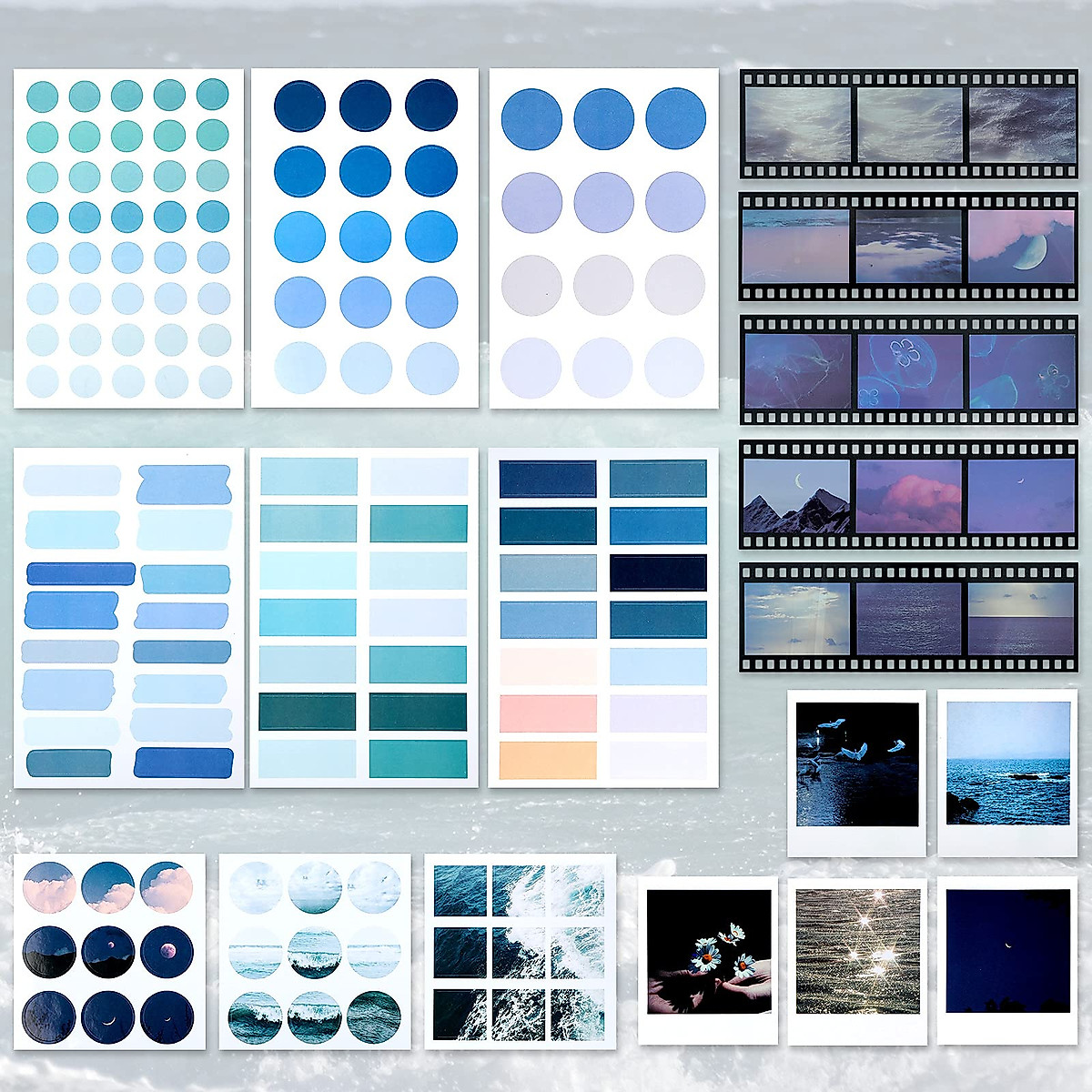 114 Pieces Scrapbooking Materials Scrapbook Supplies Pack for Art Journaling Bullet Junk Journal Planners Art DIY Paper Stickers Washi Tape Craft Kits Notebook Collage Album Aesthetic (Fresh Style)