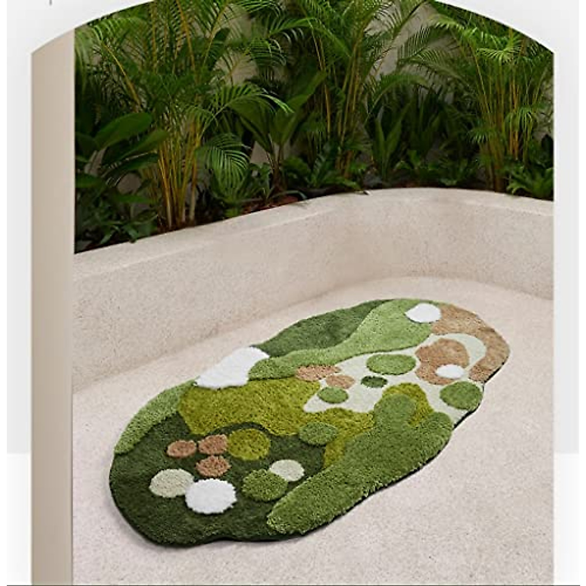 KOYPEM Moss Rug 3D Stereo for Living Room Green Carpet Bedroom Bedside Floor Mat Anti-Slip Modern Shaggy Rugs Home Decor 32x64 in