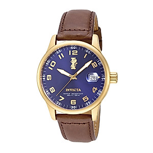 Invicta Men's 15255 "I-Force" 18k Gold Ion-Plated Stainless Steel and Brown Leather Watch