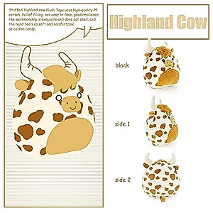 Highland Cow Plush Pillow, Chubby Highland Cow Plush Animal Creative Gift, Gift for Kids and Adults