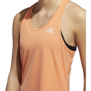adidas Women's Run It 3-Stripe Tank, Amber Tint, Large