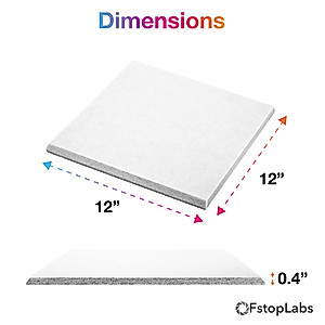 Fstop Labs 0.4" X 12" X 12" Acoustic Foam Panels, Sound Absorbing Panel, Beveled Edge Tiles Soundproof Foam Insulation, Soundproof Wall Panels