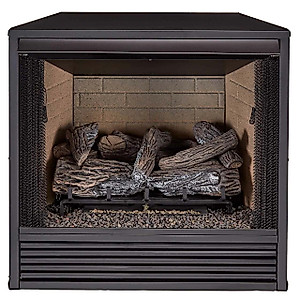 ProCom PC32VFC 32-Inch Universal Ventless Fireplace Insert, Use with 18-Inch or 24-Inch Natural Gas or Liquid Propane Log Sets, Black